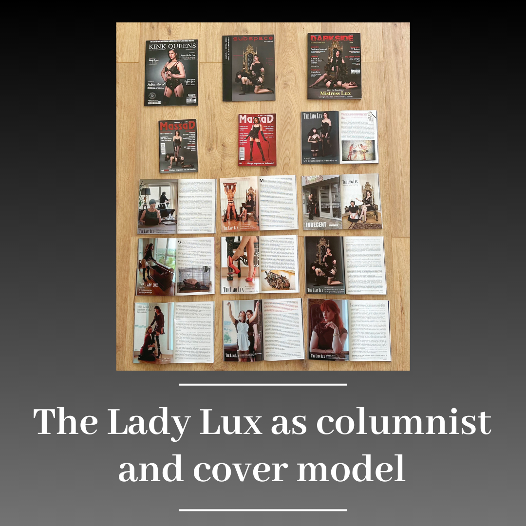 The Lady Lux as columnist and cover model - The Lady Lux